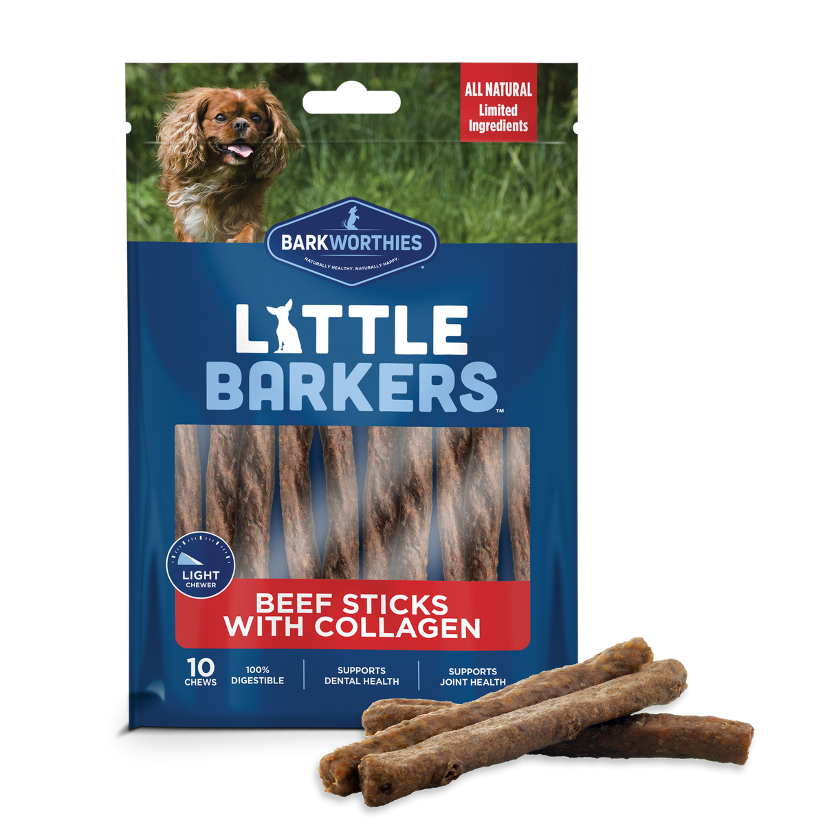 Barkworthies - Little Barkers Beef Sticks with Collagen for Dogs ...