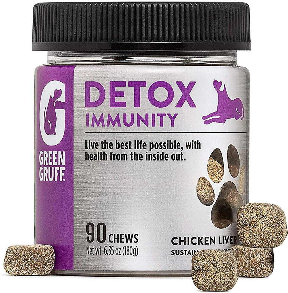 Green Gruff - Detox Immunity Support Chicken Liver Flavor Soft Chew Do ...