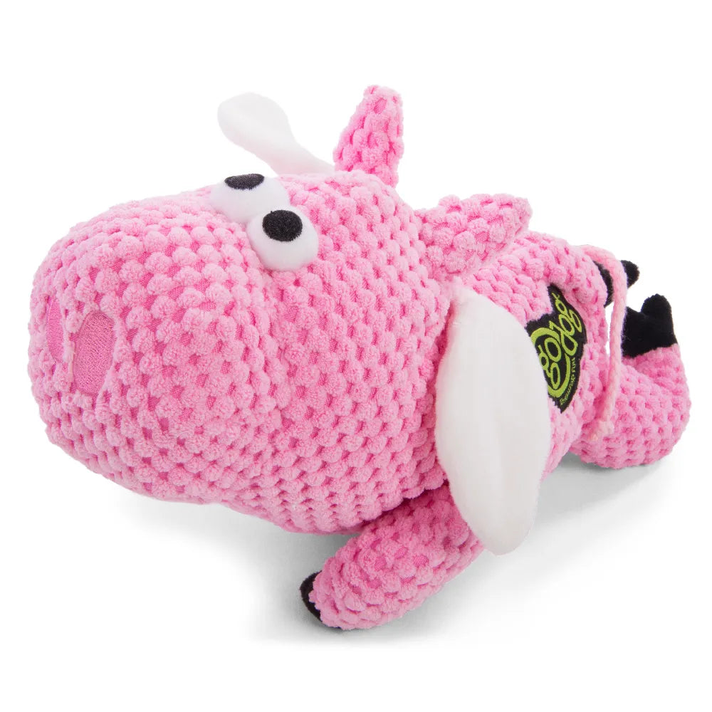 GoDog - Just for Me Chew Guard Flying Pig Squeaky Plush Dog Toy ...