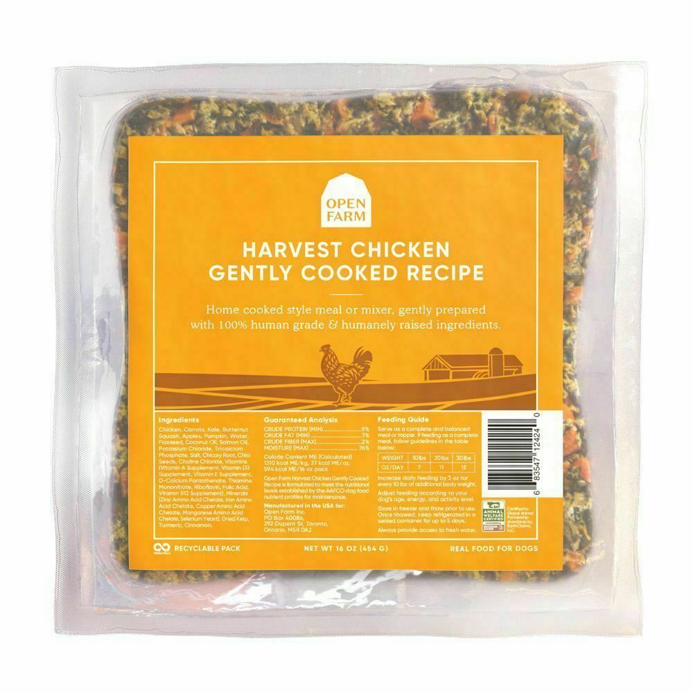 Open Farm - Gently Cooked Harvest Chicken Frozen Dog Food – Queenie's Pets®