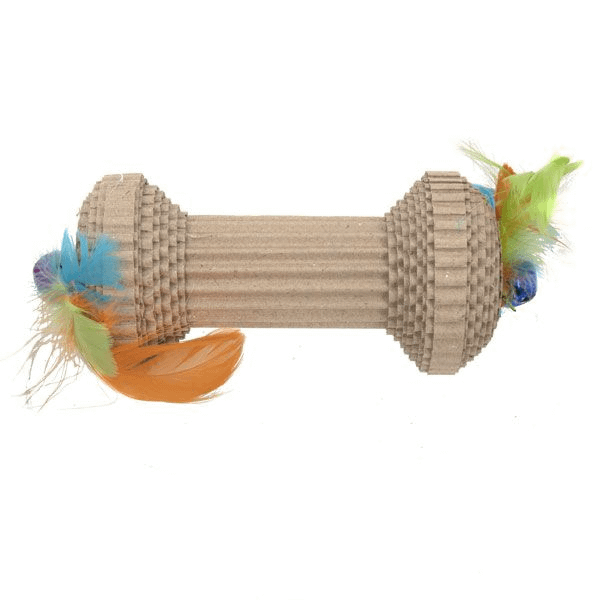 Ware - Corrugated Cardboard Barbell Roller - Cat Toy – Queenie's Pets®